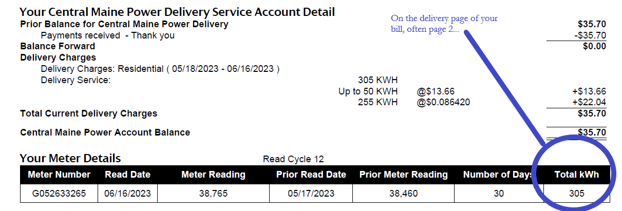 How to find your kWh usage | Maine Office of Public Advocate