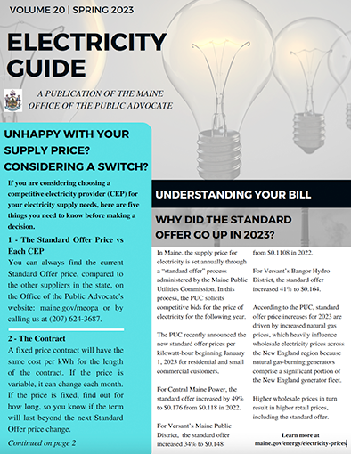 Electricity Guides | Maine Office of Public Advocate